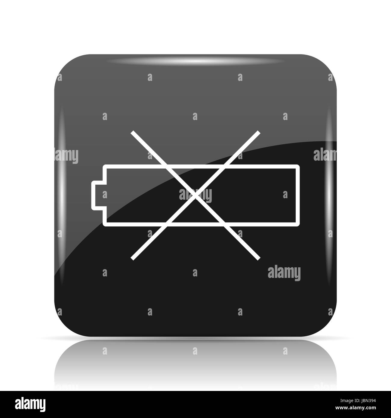 Empty battery icon. Internet button on white background Stock Photo - Alamy