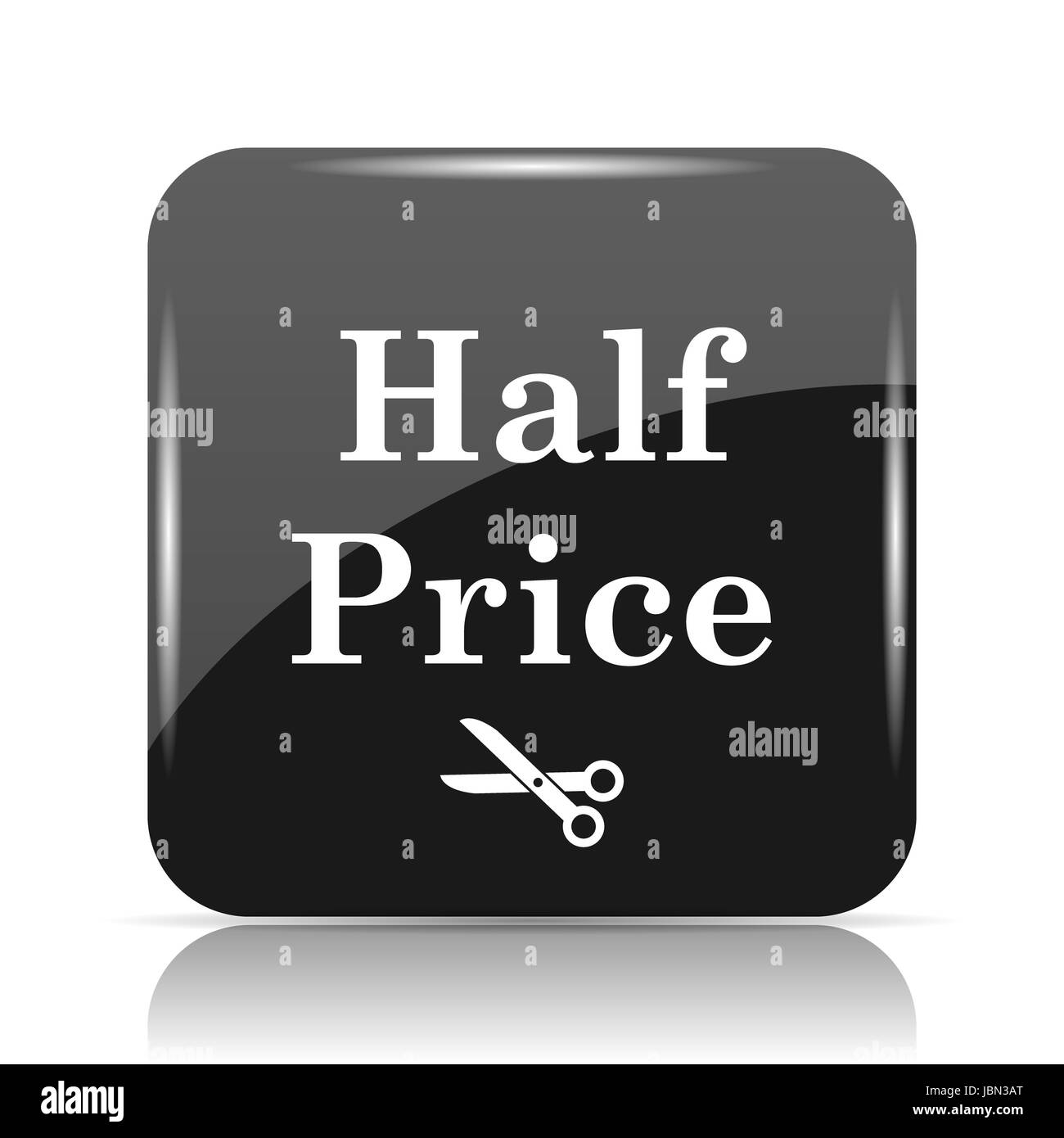 Half price icon. Internet button on white background Stock Photo - Alamy