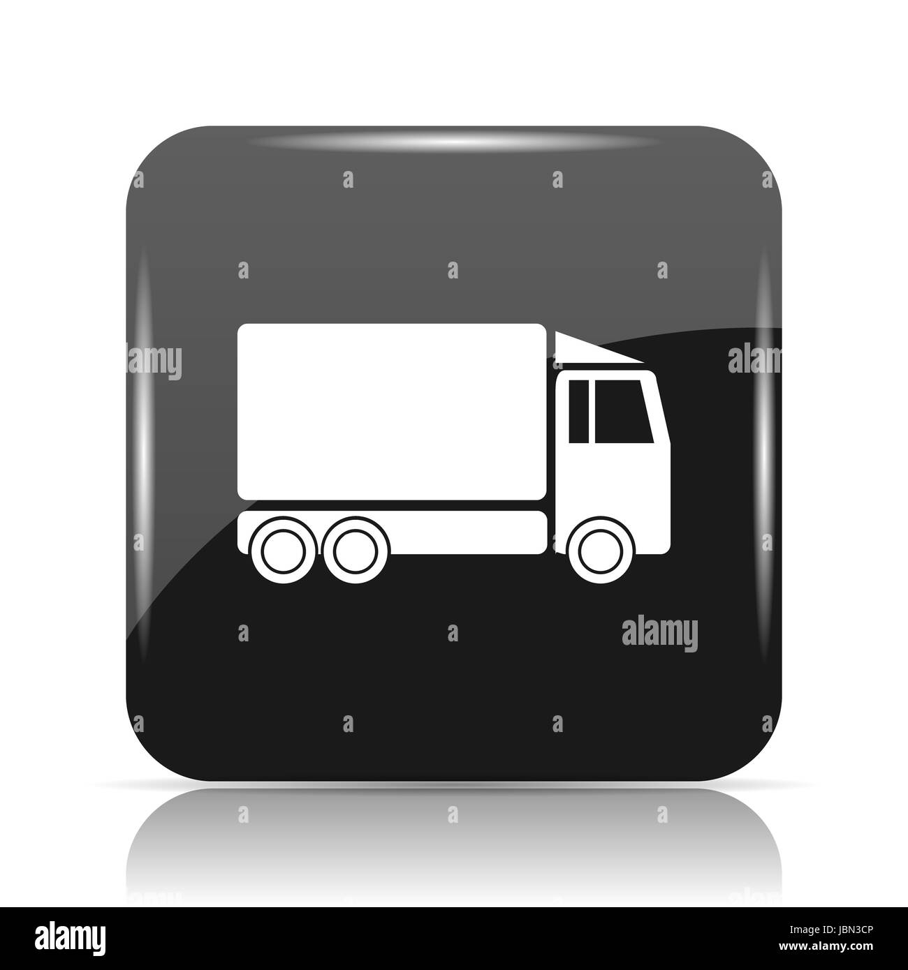 Truck icon. Internet button on white background Stock Photo - Alamy
