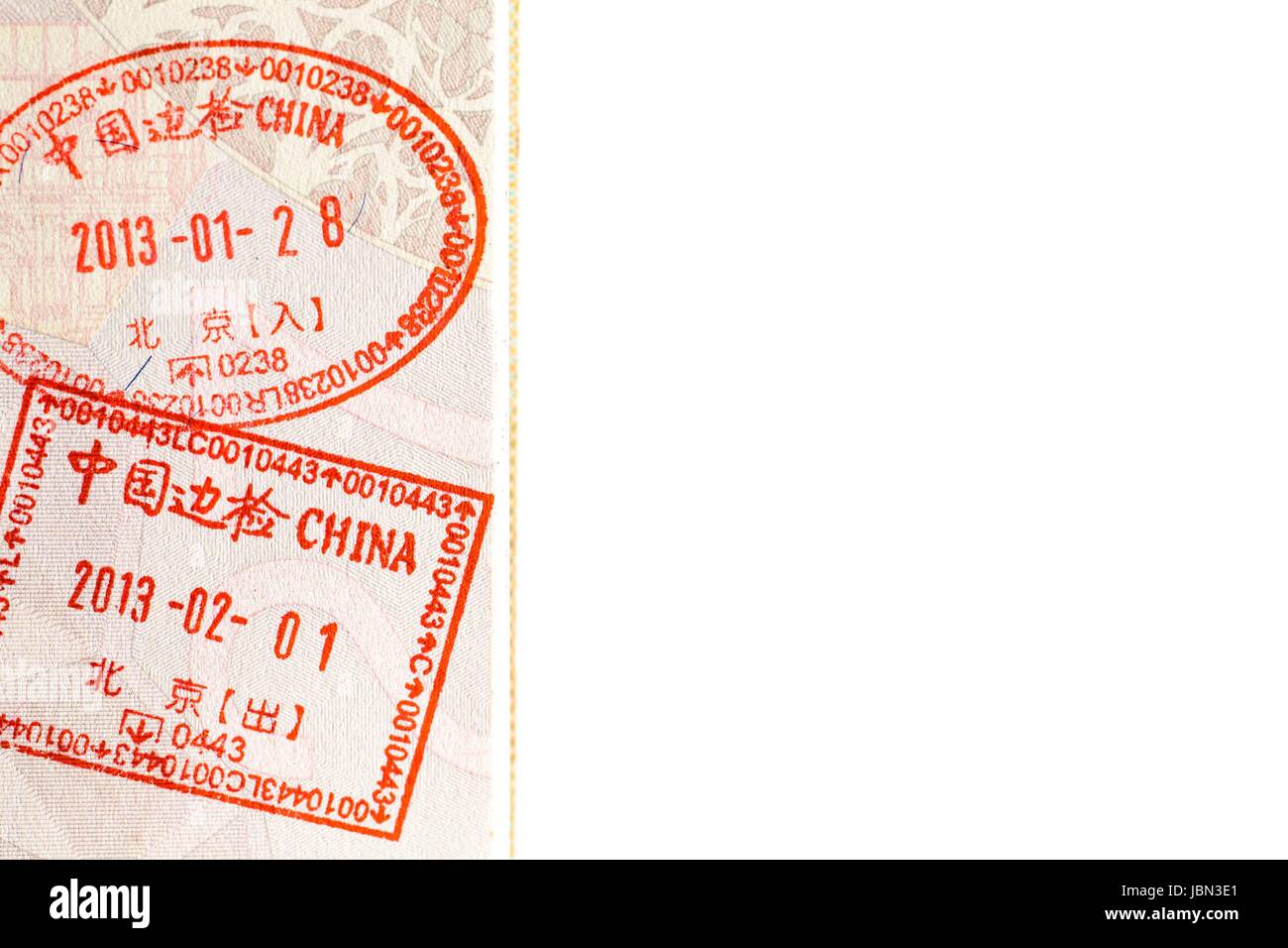 China visa stamp hi-res stock photography and images - Alamy