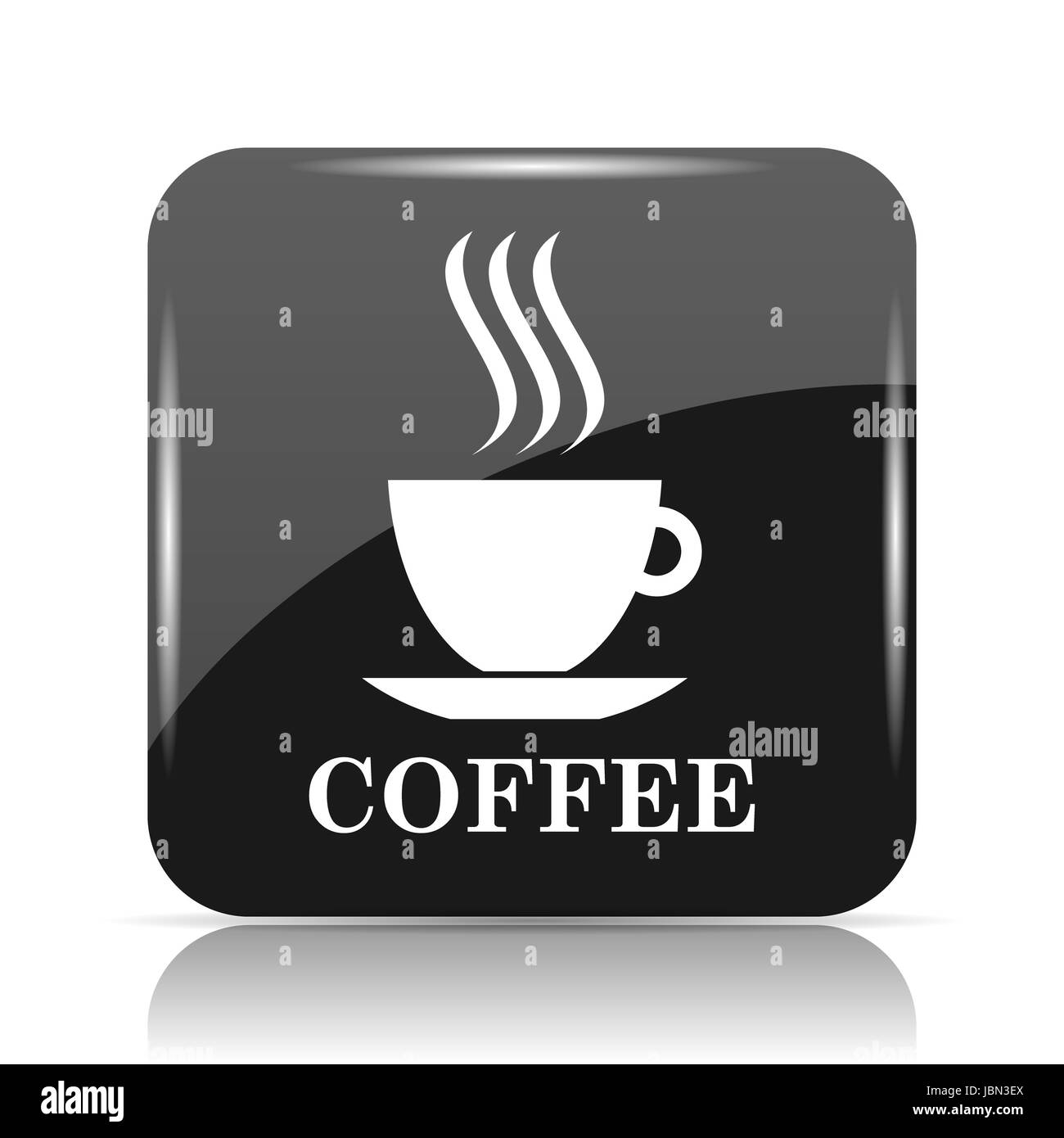 Coffee cup icon. Internet button on white background Stock Photo - Alamy