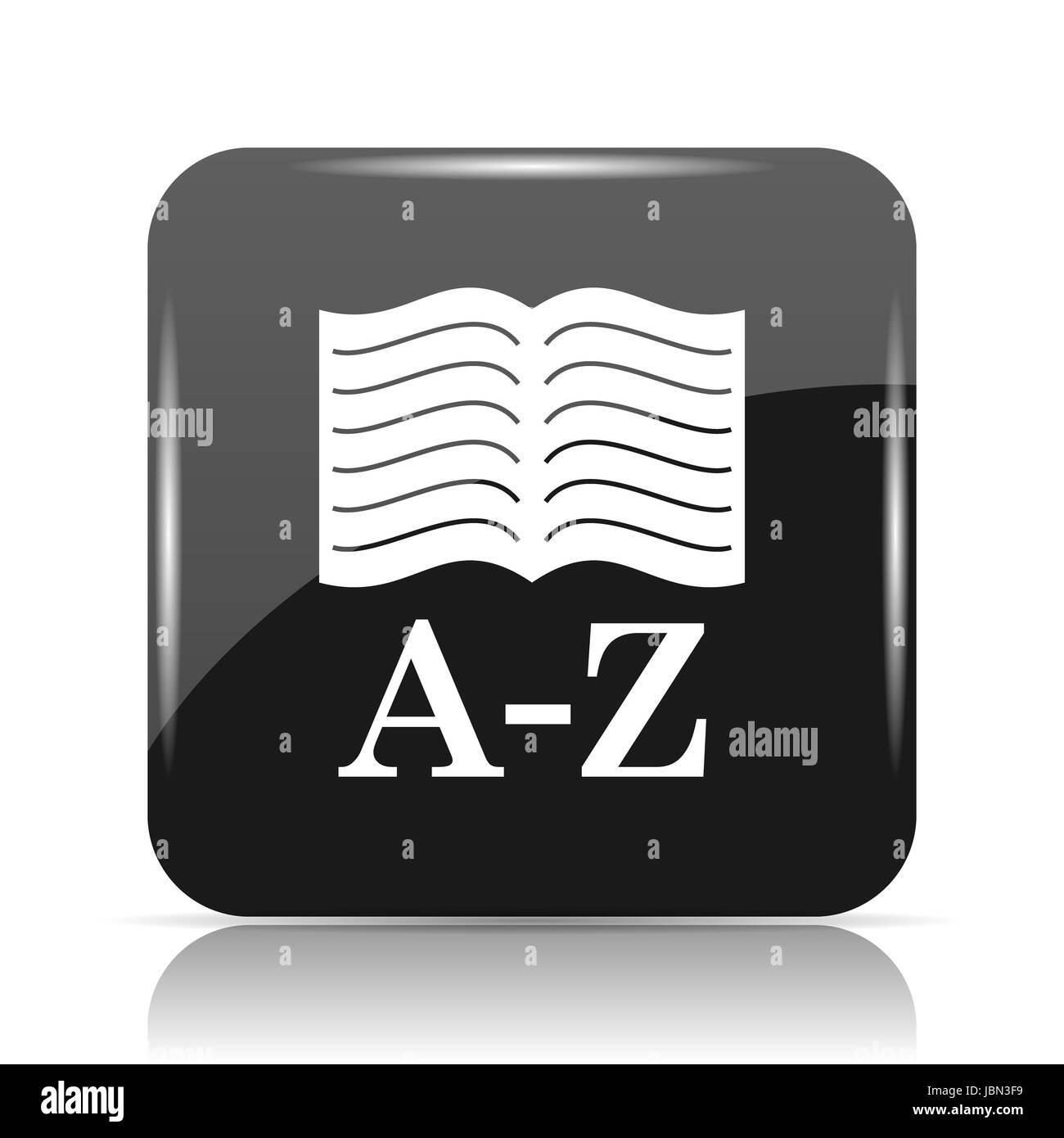 A-Z book icon. Internet button on white background Stock Photo - Alamy