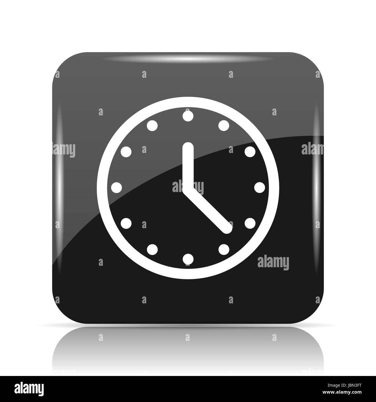 Clock icon. Internet button on white background Stock Photo - Alamy
