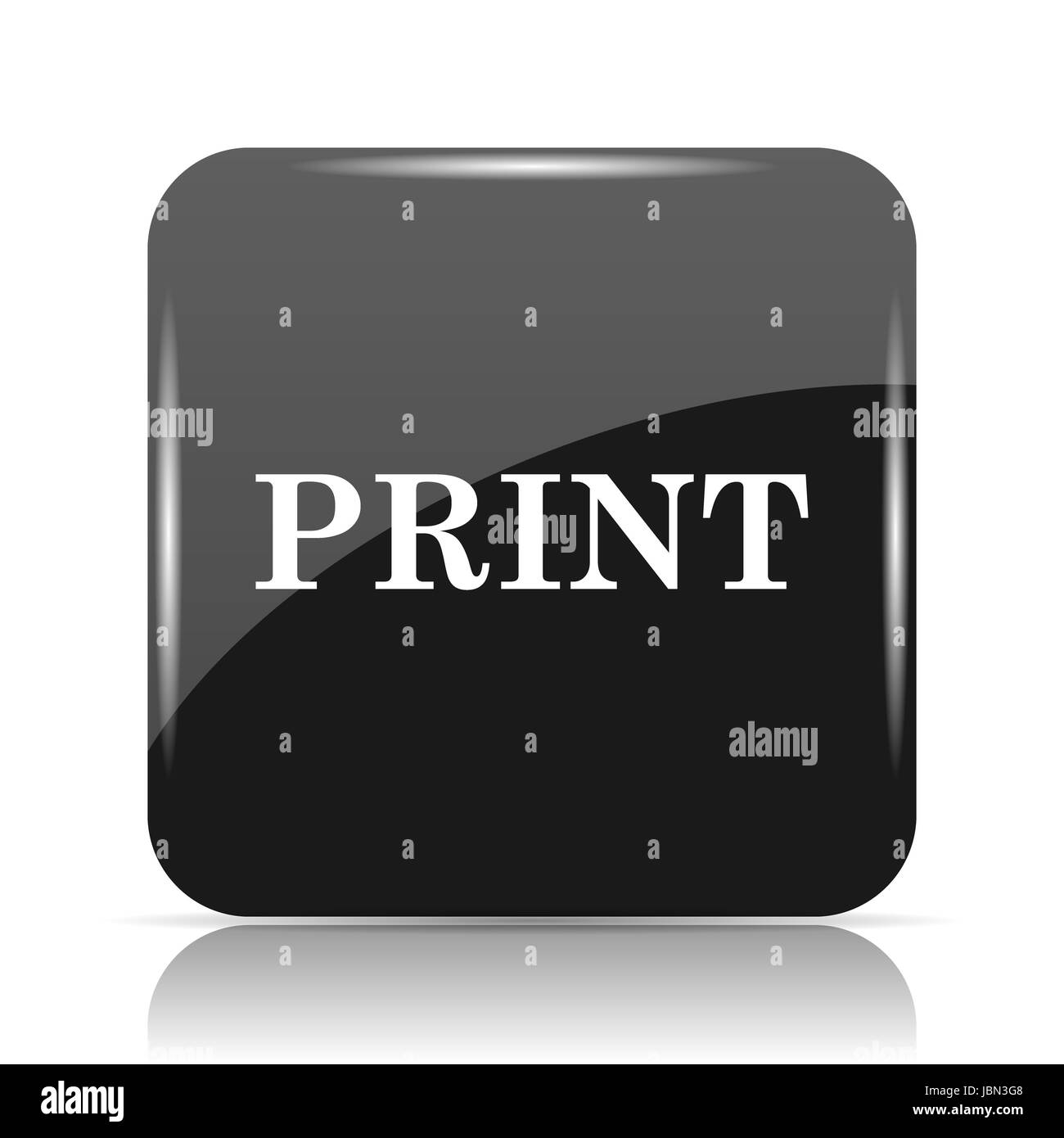 Print icon. Internet button on white background Stock Photo - Alamy