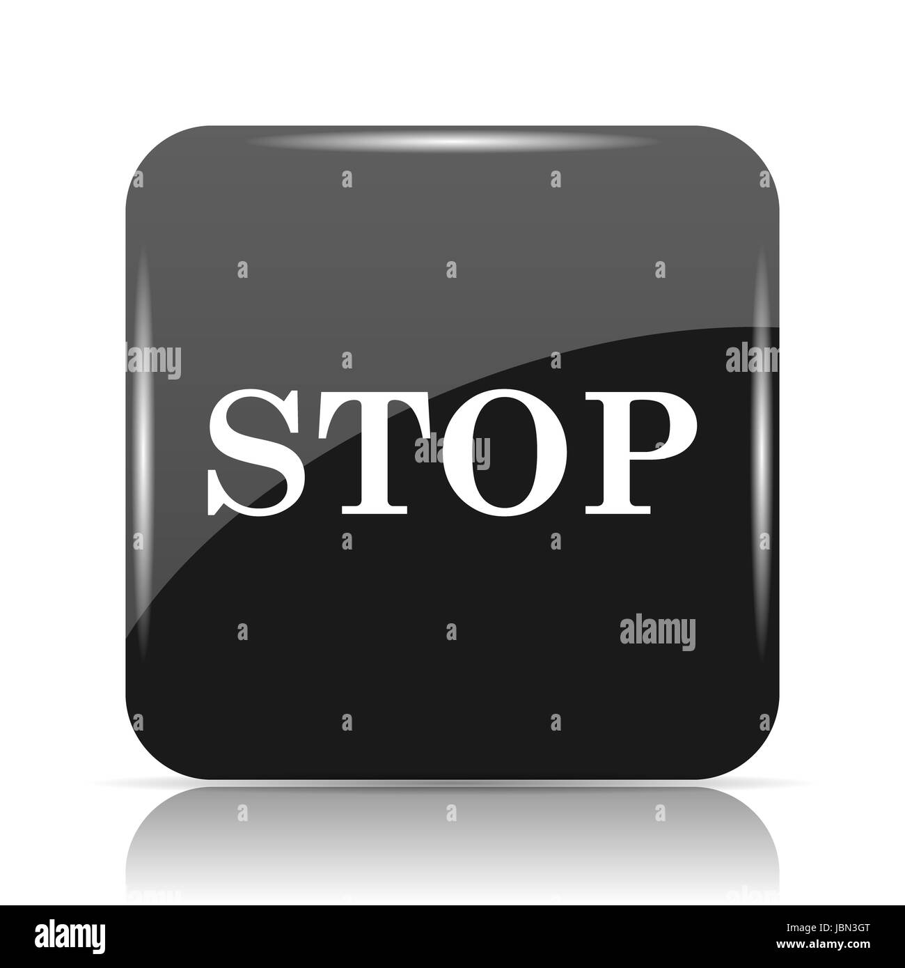 Stop icon. Internet button on white background Stock Photo - Alamy