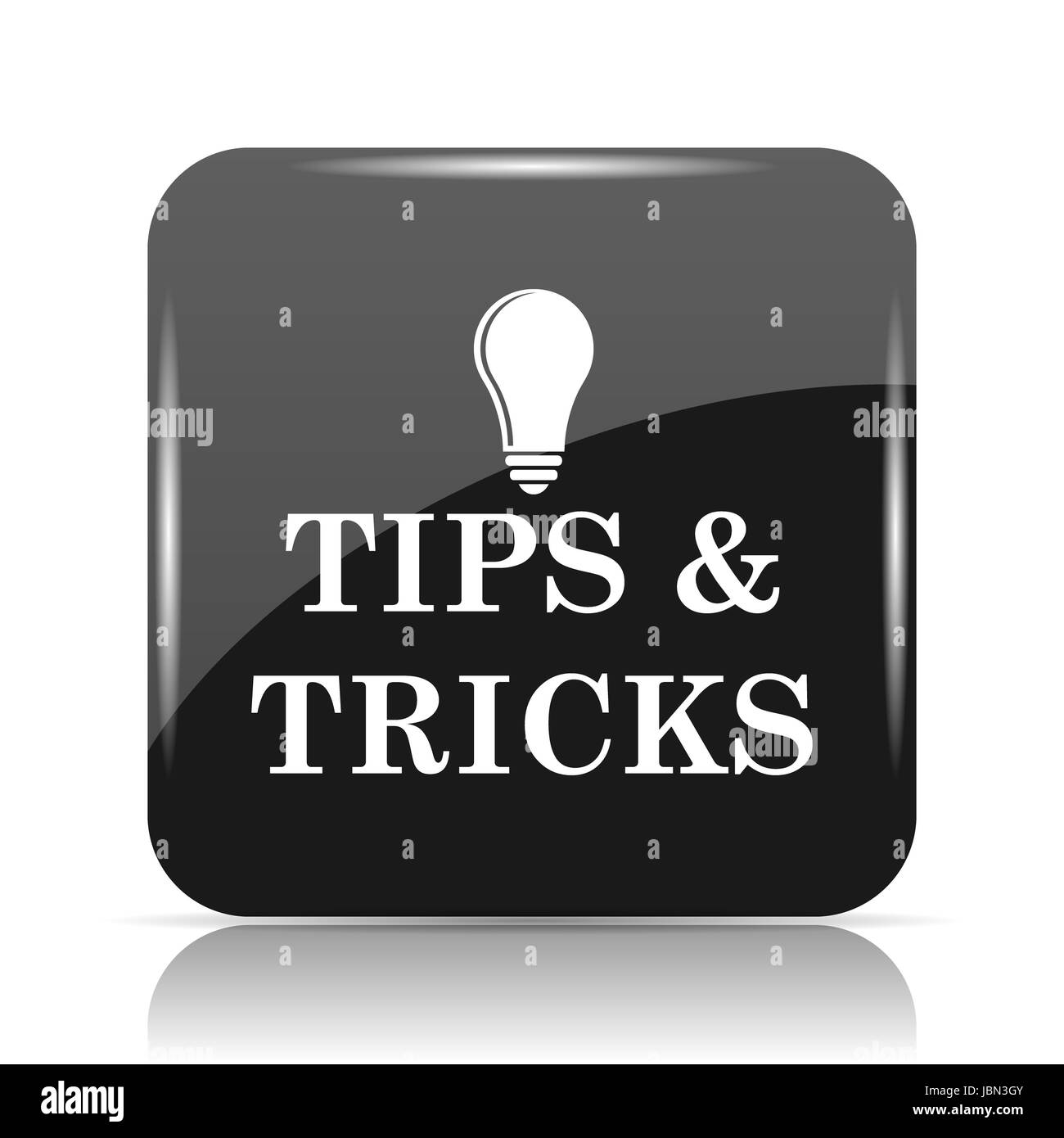 Tips and tricks icon. Internet button on white background Stock Photo ...