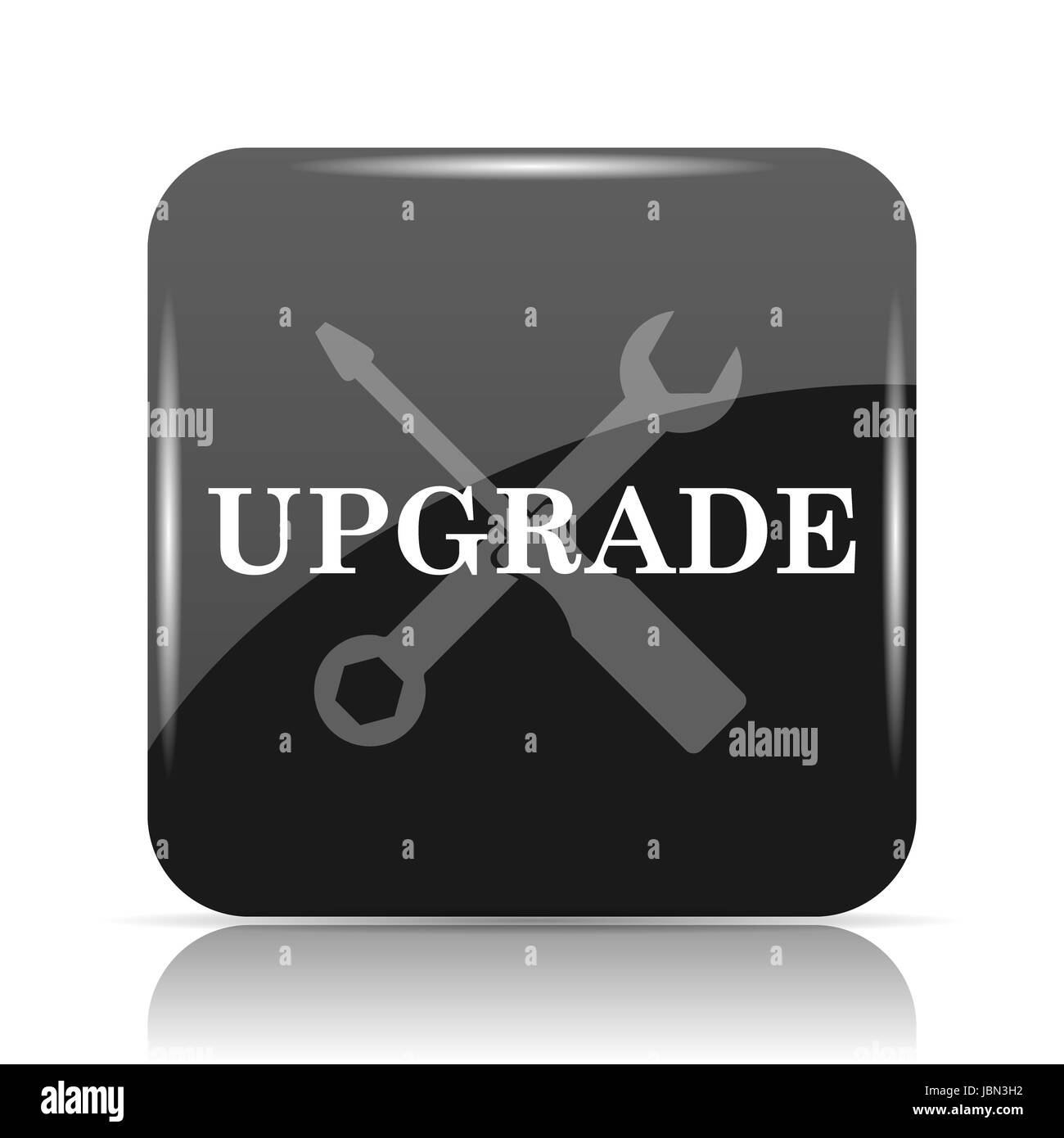 Upgrade icon. Internet button on white background Stock Photo - Alamy