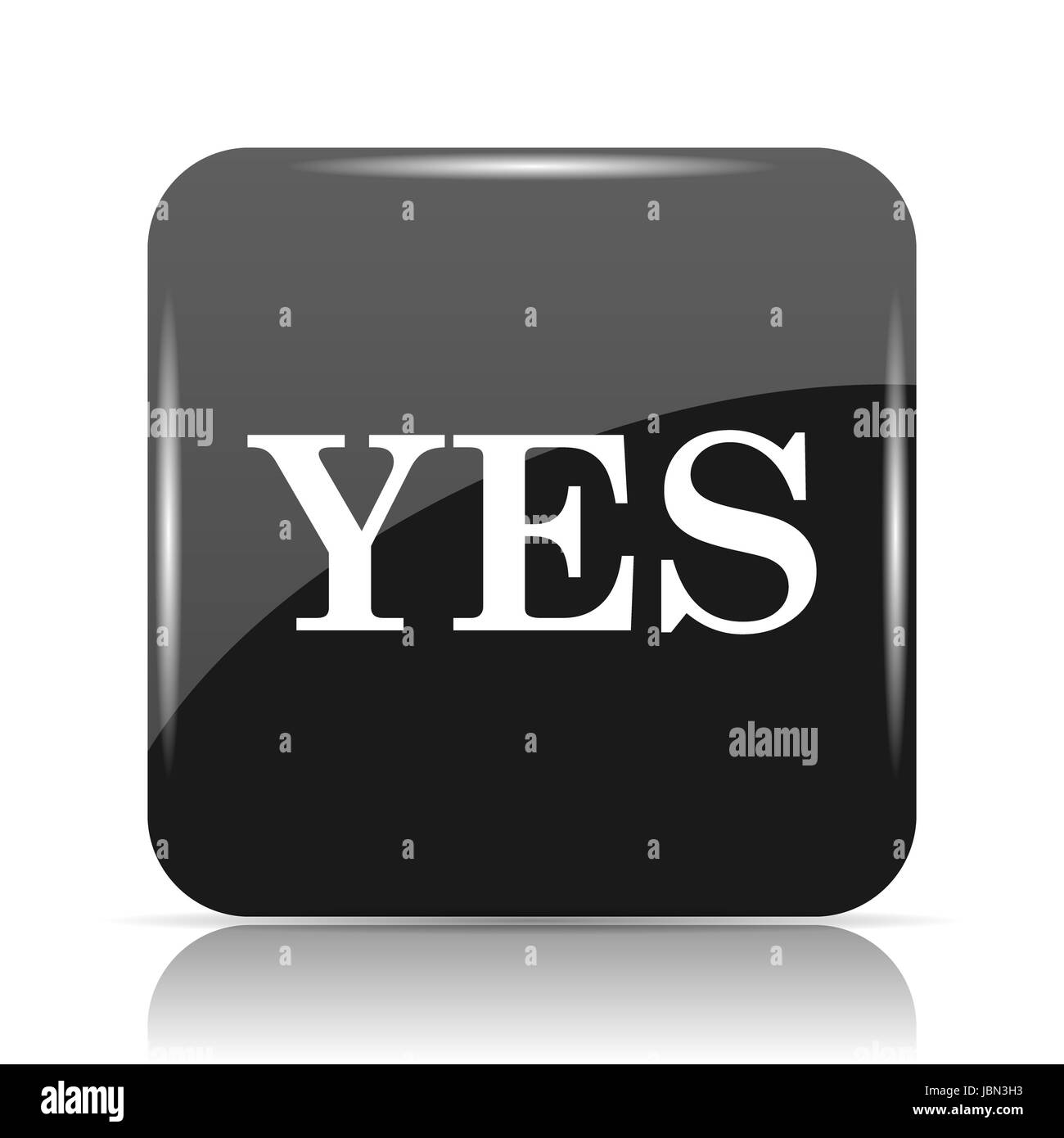 Yes icon. Internet button on white background Stock Photo - Alamy