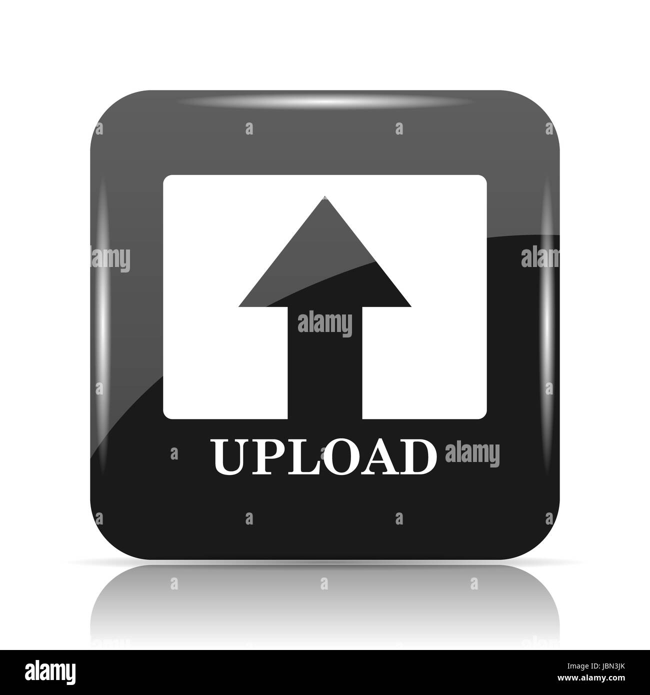 Upload icon. Internet button on white background Stock Photo - Alamy