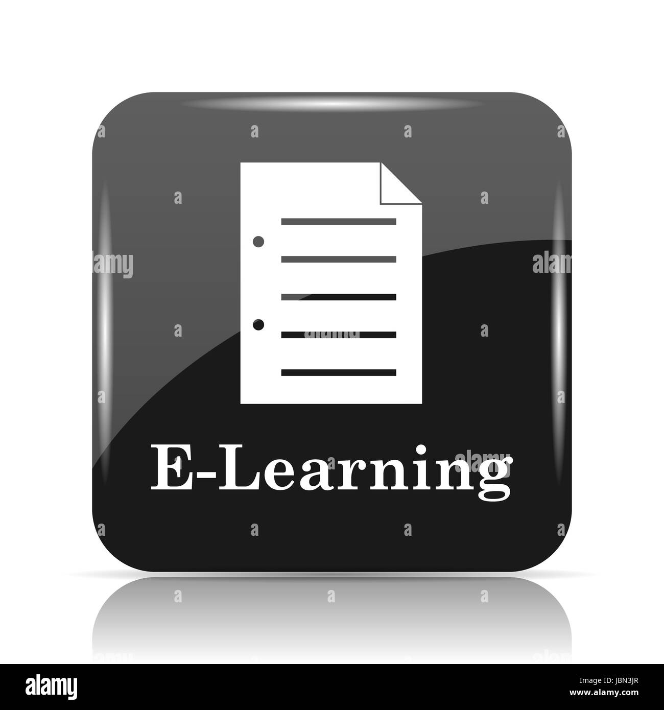 E-learning icon. Internet button on white background Stock Photo - Alamy