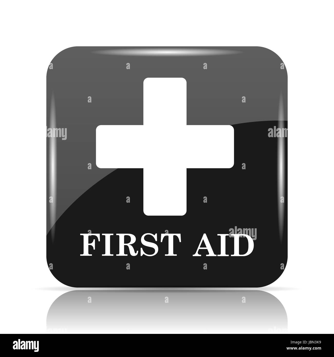 First aid icon. Internet button on white background Stock Photo - Alamy