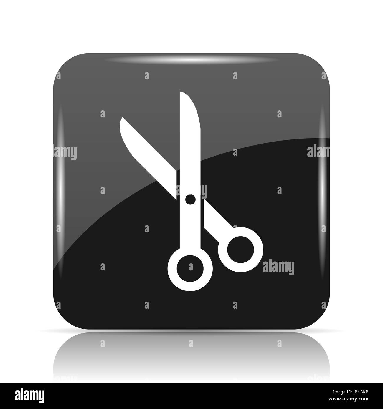 Cut icon. Internet button on white background Stock Photo - Alamy