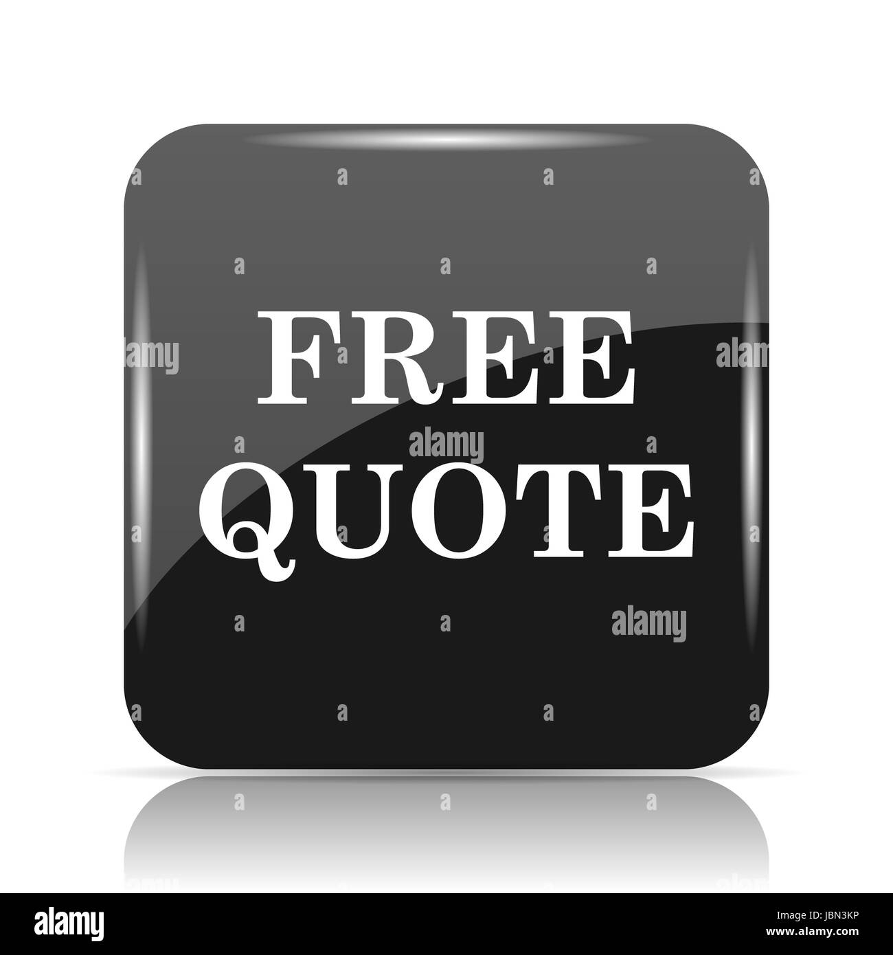 Free quote icon. Internet button on white background Stock Photo - Alamy