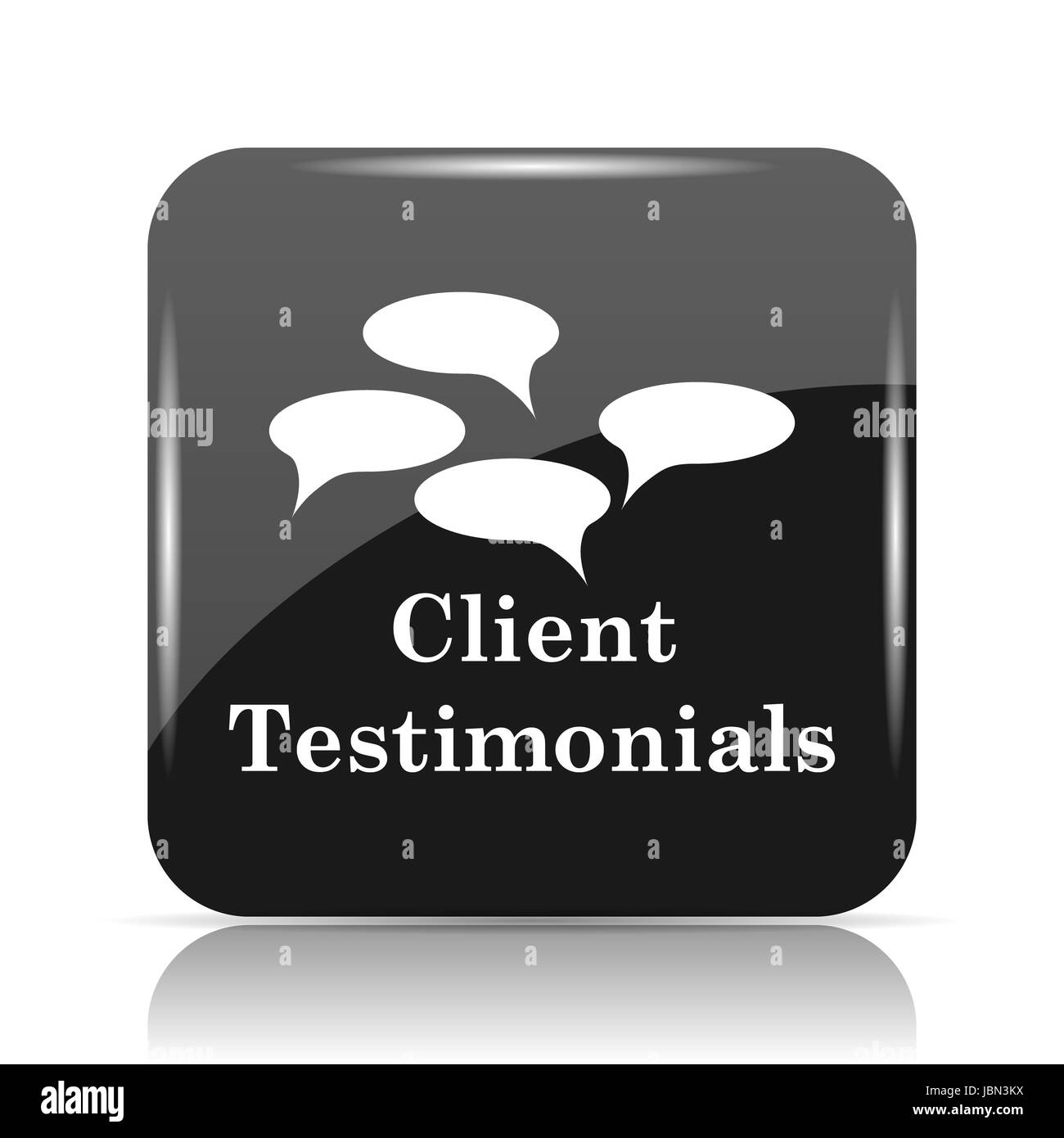 Client testimonials icon. Internet button on white background Stock ...