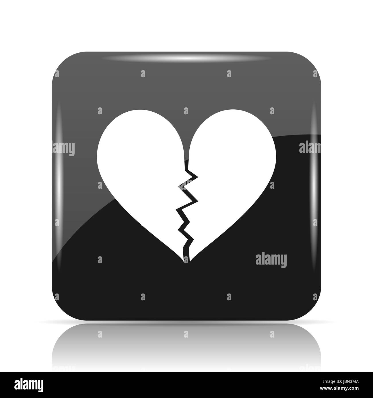 Broken heart icon. Internet button on white background Stock Photo - Alamy