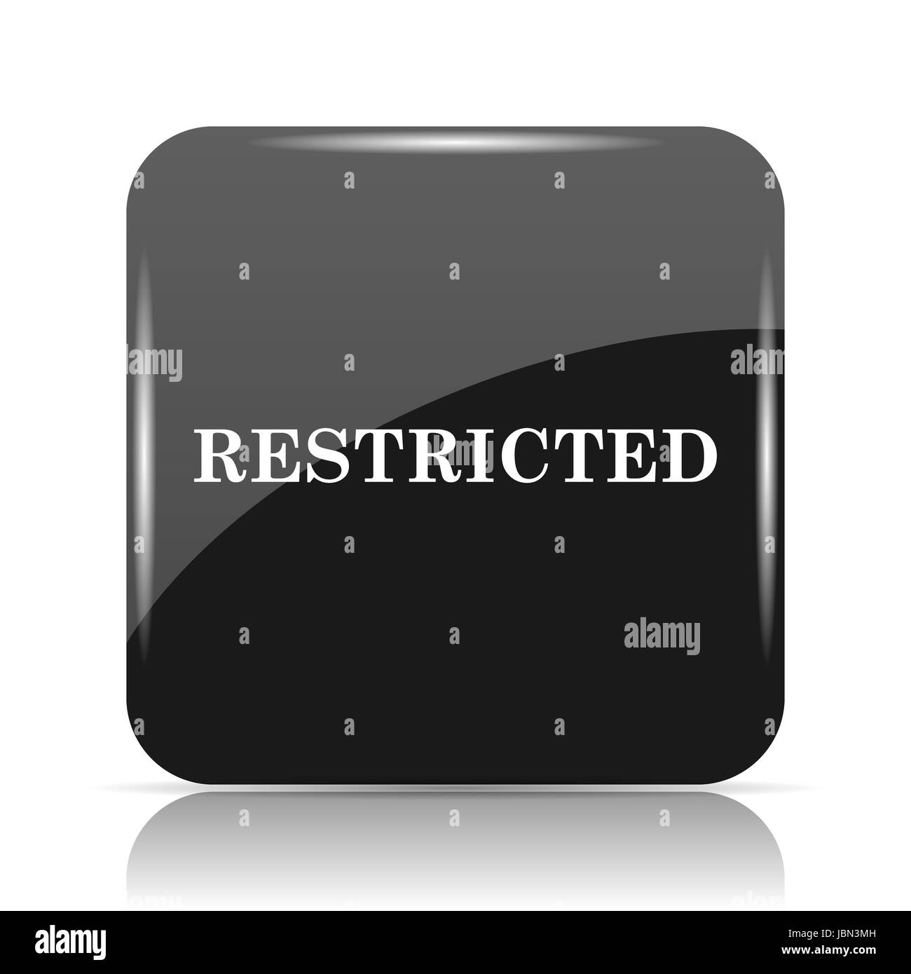 Restricted icon. Internet button on white background Stock Photo - Alamy