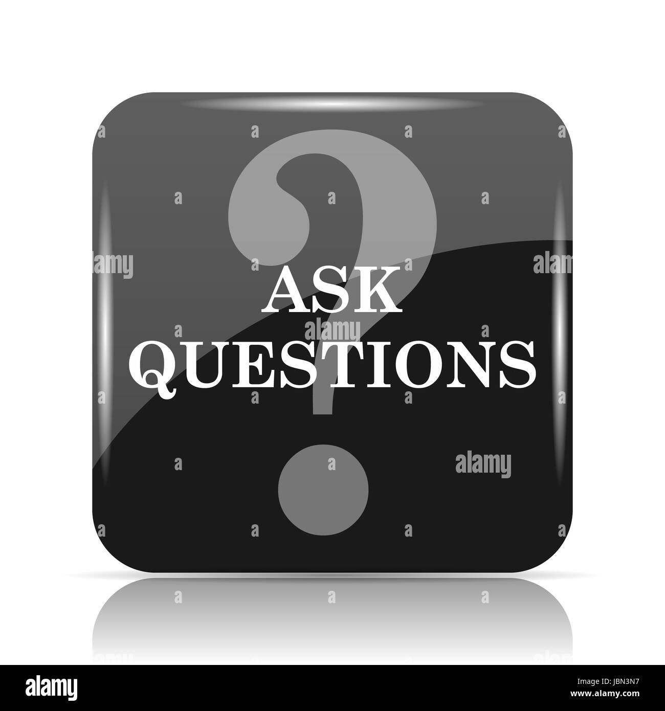 Ask questions icon. Internet button on white background Stock Photo - Alamy