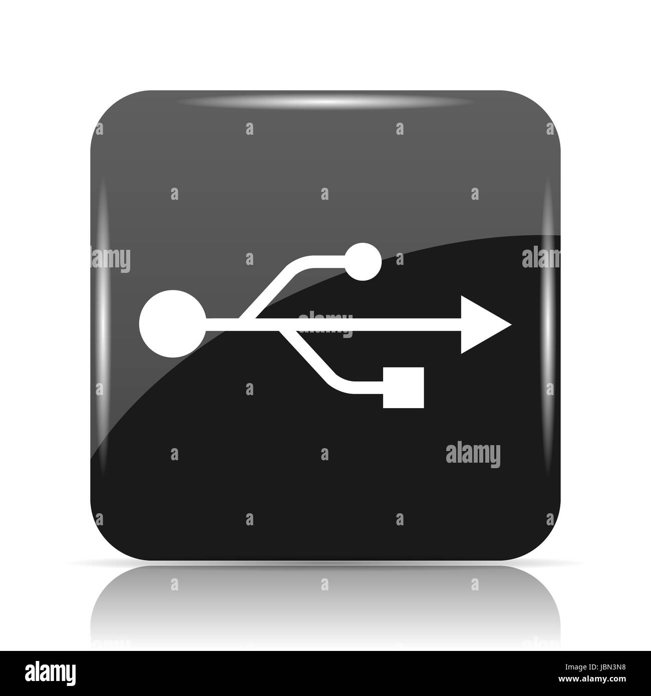 USB icon. Internet button on white background Stock Photo - Alamy