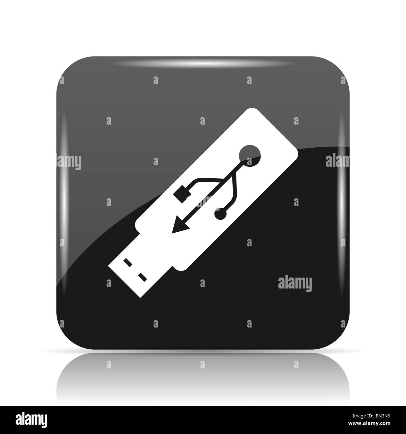 Usb flash drive icon. Internet button on white background Stock Photo ...