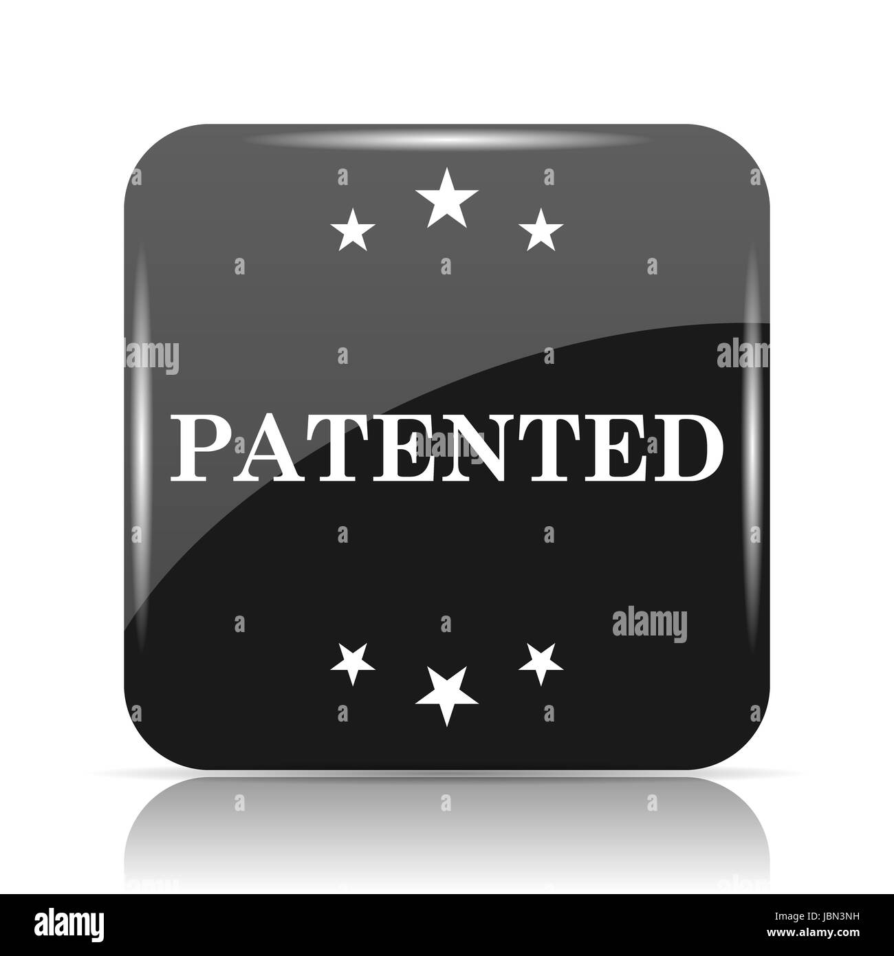 Patented icon. Internet button on white background Stock Photo - Alamy