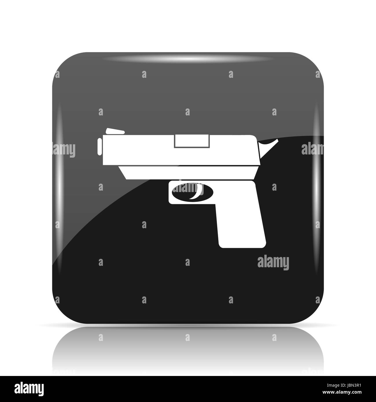 Gun icon. Internet button on white background Stock Photo - Alamy