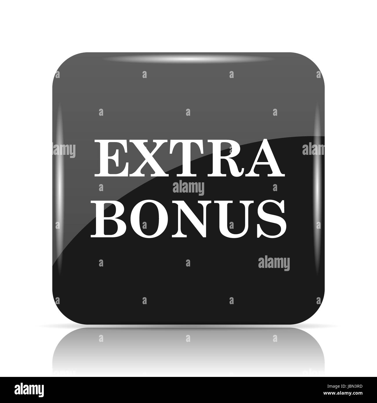 Extra bonus icon. Internet button on white background Stock Photo - Alamy
