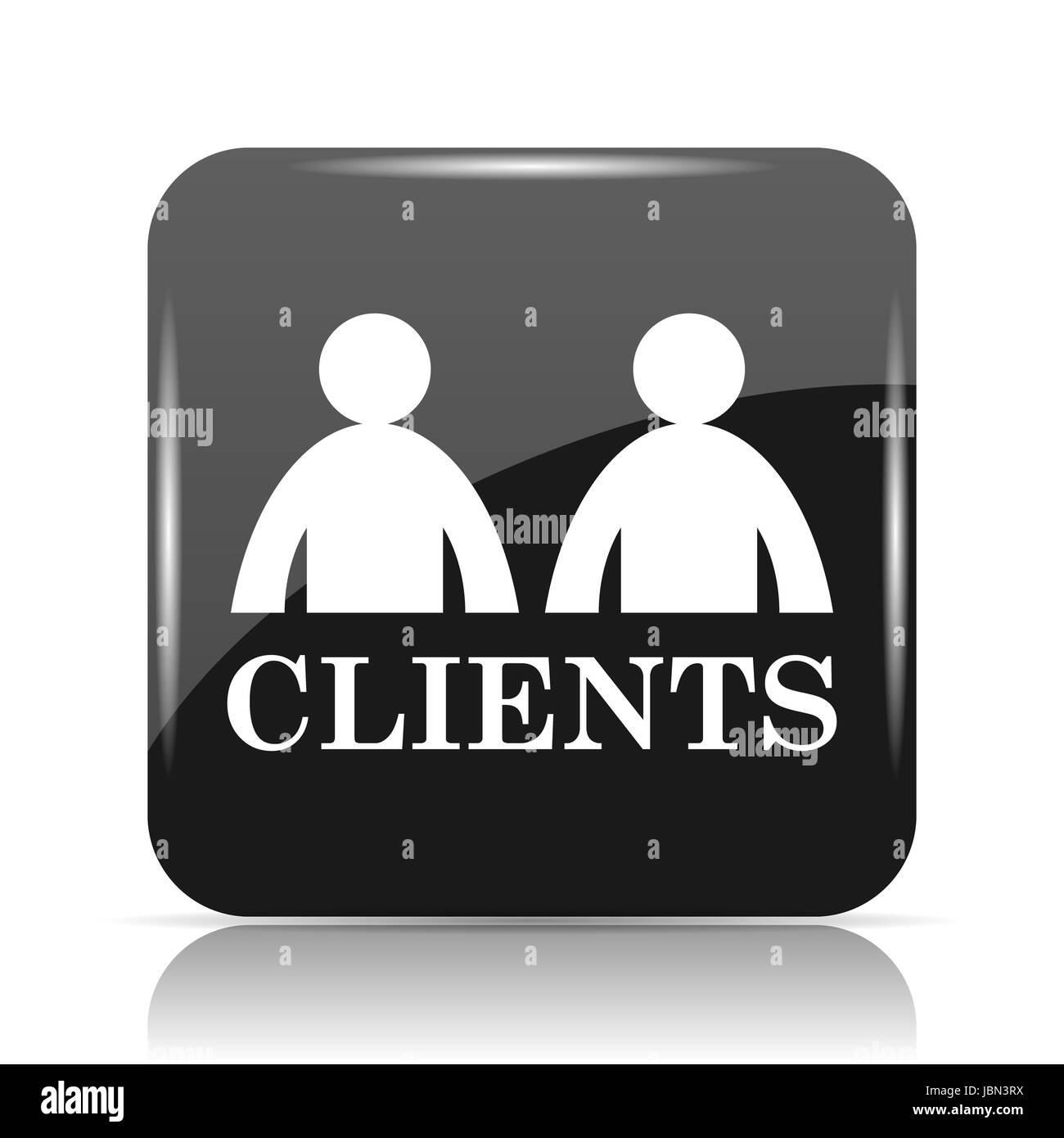 Clients icon. Internet button on white background Stock Photo - Alamy