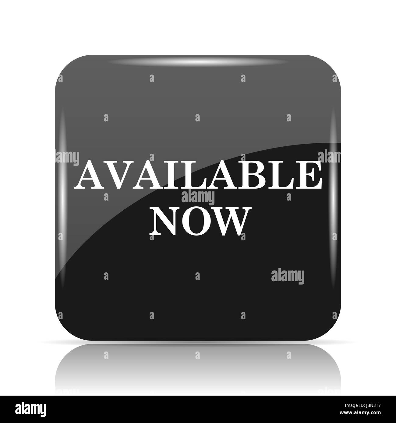 Available now icon. Internet button on white background Stock Photo - Alamy