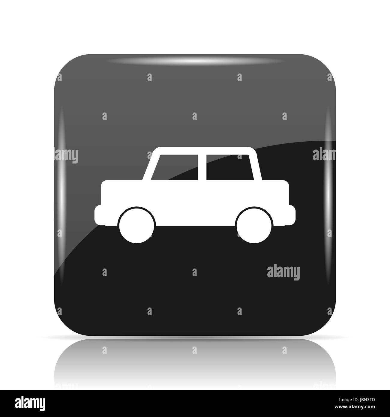 Car icon. Internet button on white background Stock Photo - Alamy