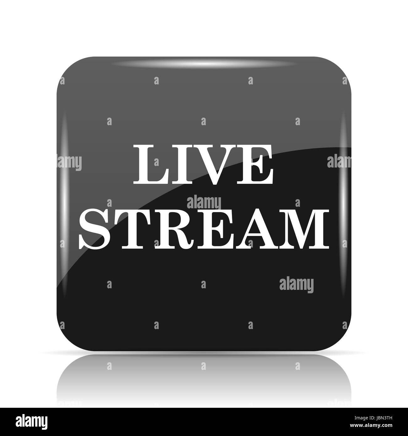 Live stream icon. Internet button on white background Stock Photo - Alamy