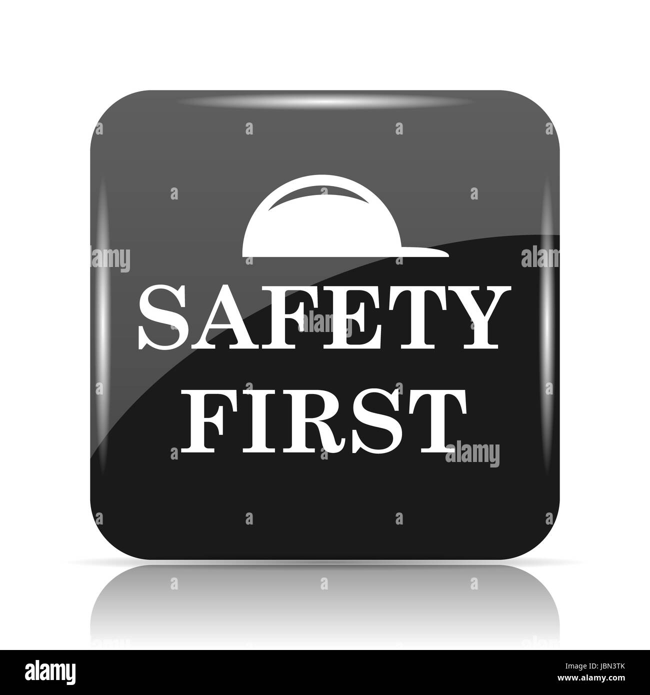 Safety first icon. Internet button on white background Stock Photo - Alamy