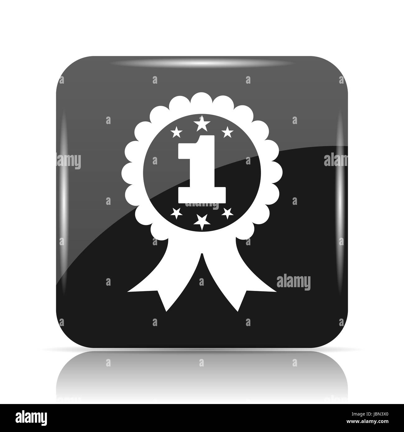 First prize ribbon icon. Internet button on white background Stock ...