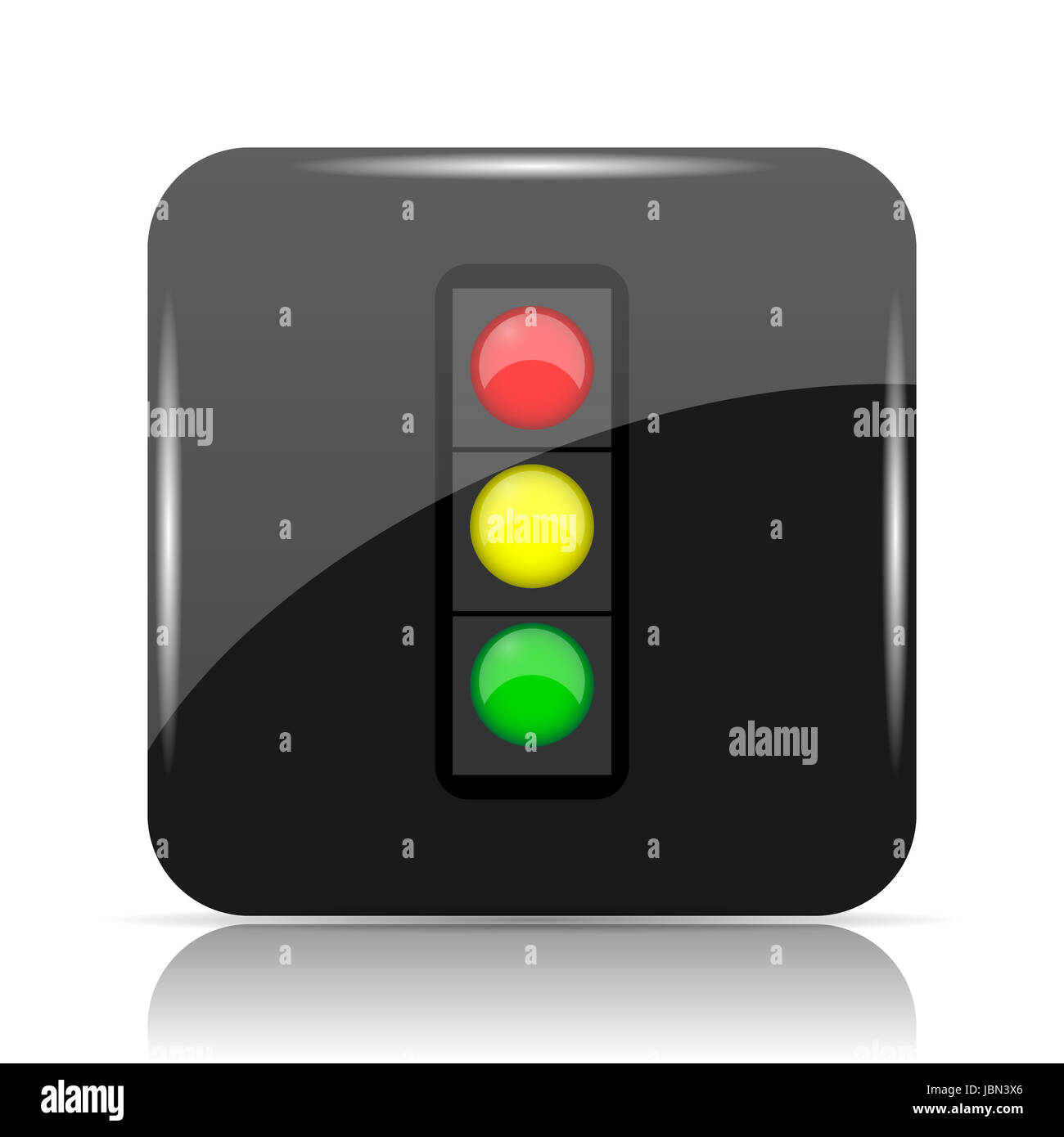 Traffic light icon. Internet button on white background Stock Photo - Alamy