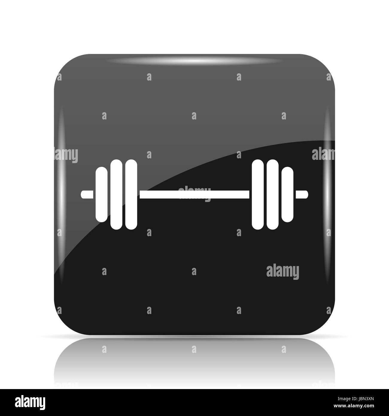 Weightlifting icon. Internet button on white background Stock Photo - Alamy