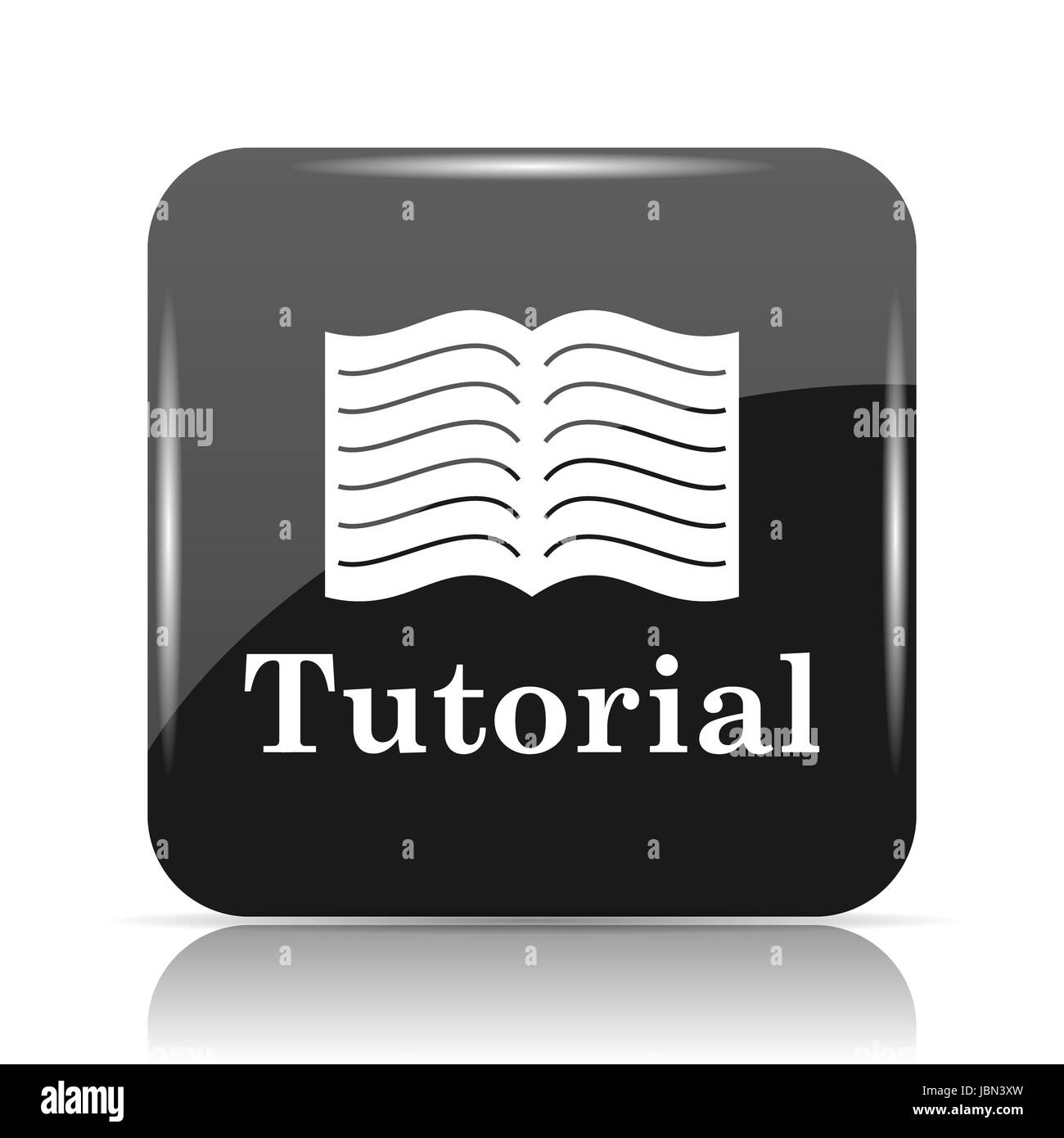 Tutorial icon. Internet button on white background Stock Photo - Alamy