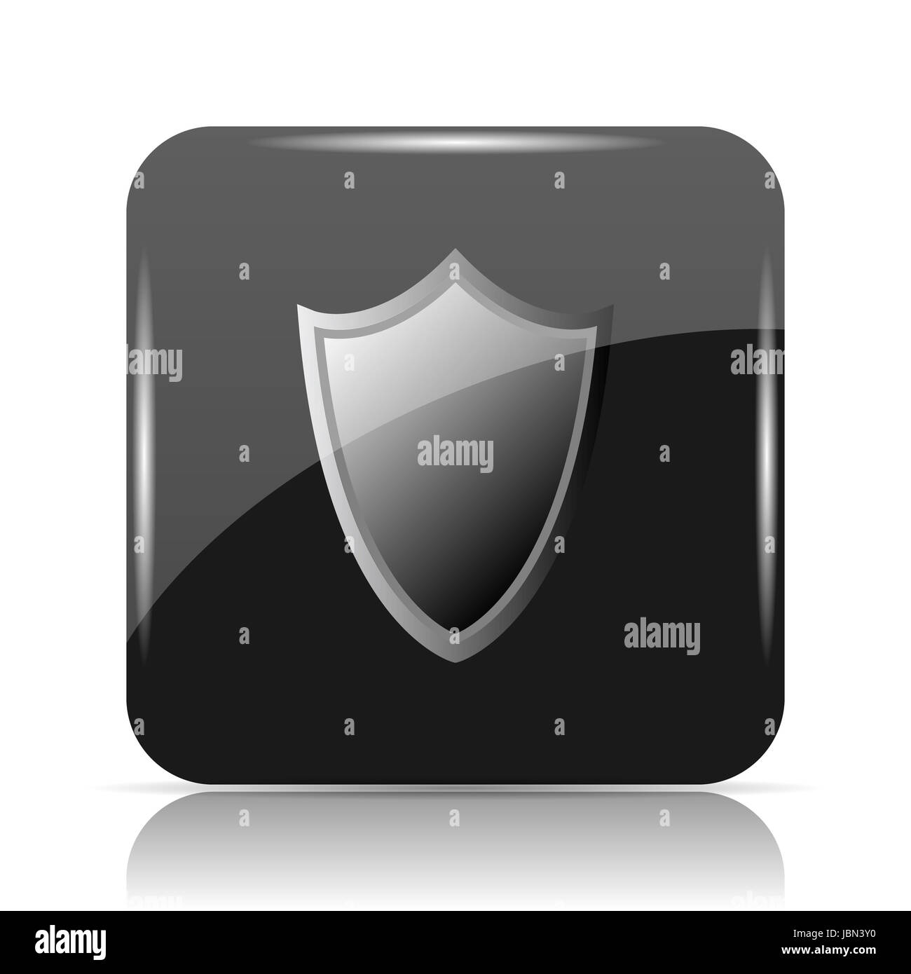 Shield icon. Internet button on white background Stock Photo - Alamy
