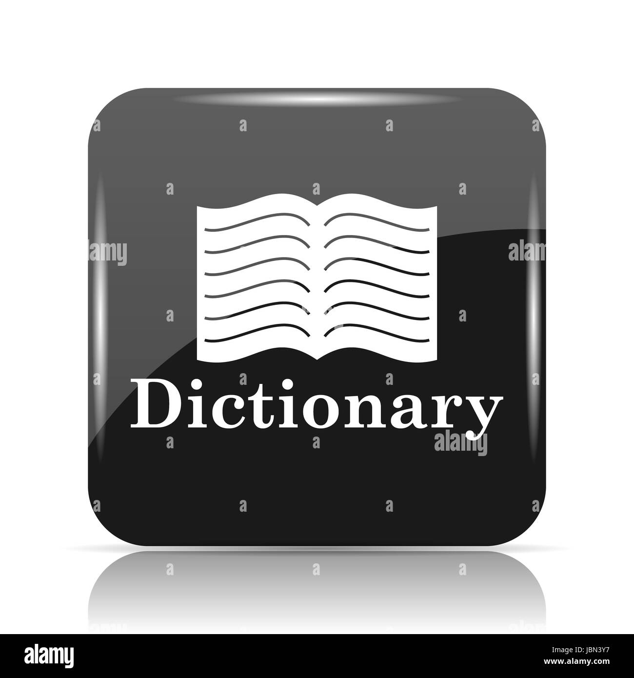 Dictionary icon. Internet button on white background Stock Photo - Alamy