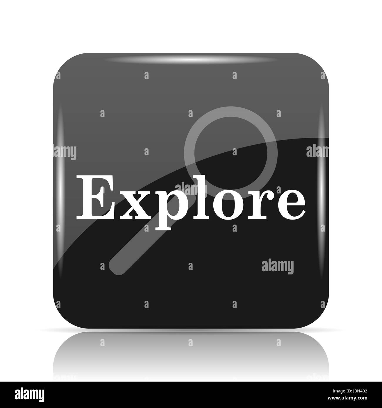 Explore icon. Internet button on white background Stock Photo - Alamy