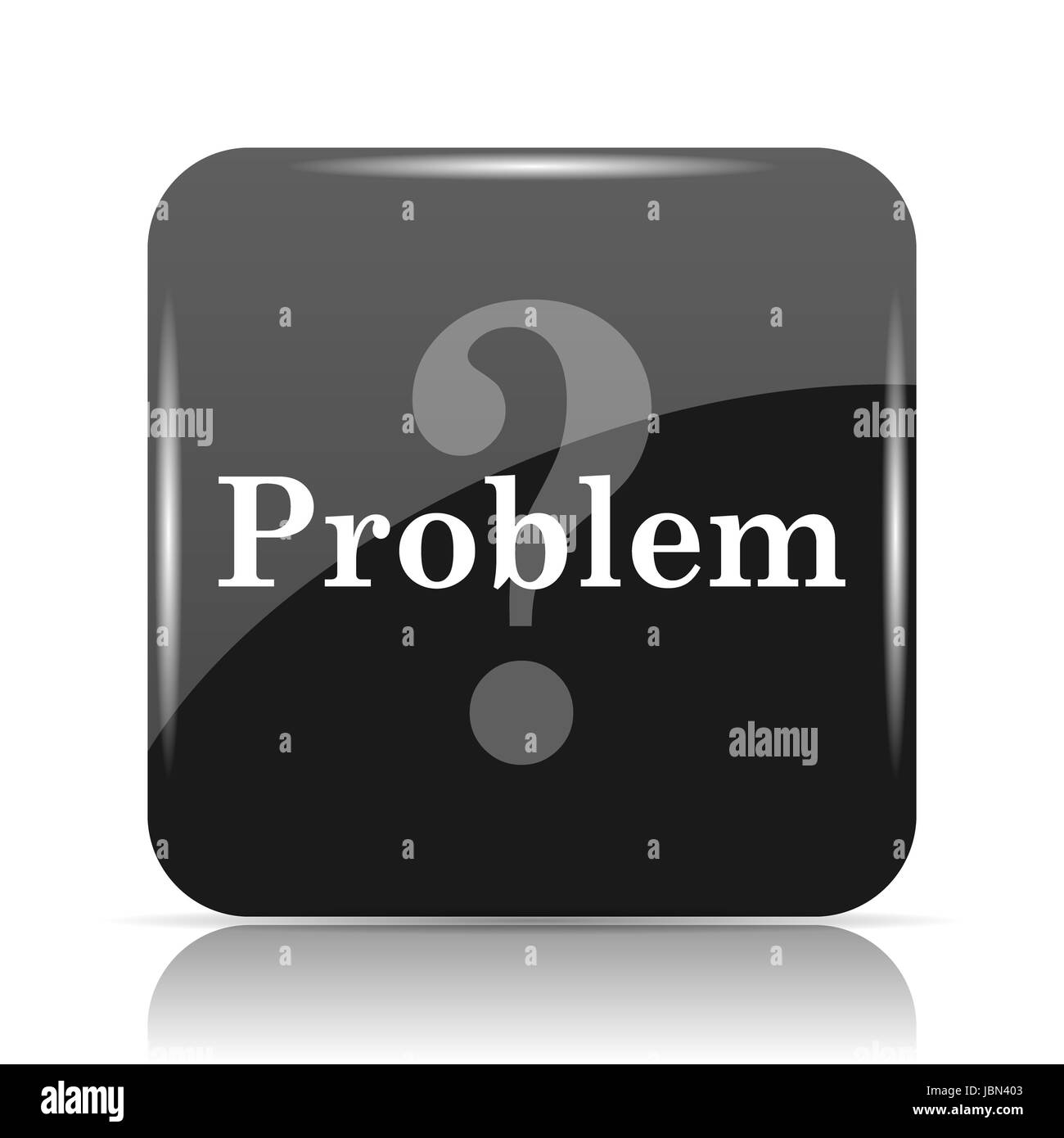Problem icon. Internet button on white background Stock Photo - Alamy