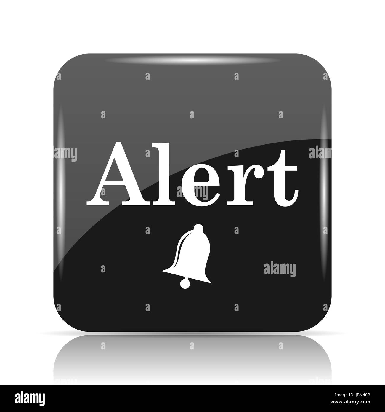 Alert icon. Internet button on white background Stock Photo - Alamy