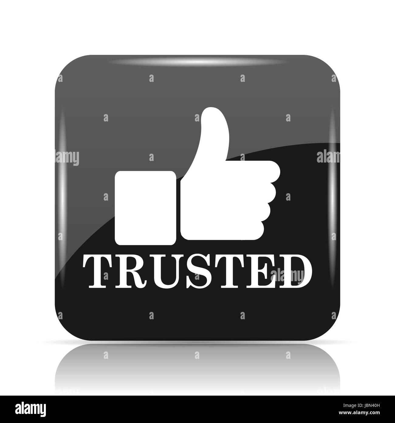 Trusted icon. Internet button on white background Stock Photo - Alamy