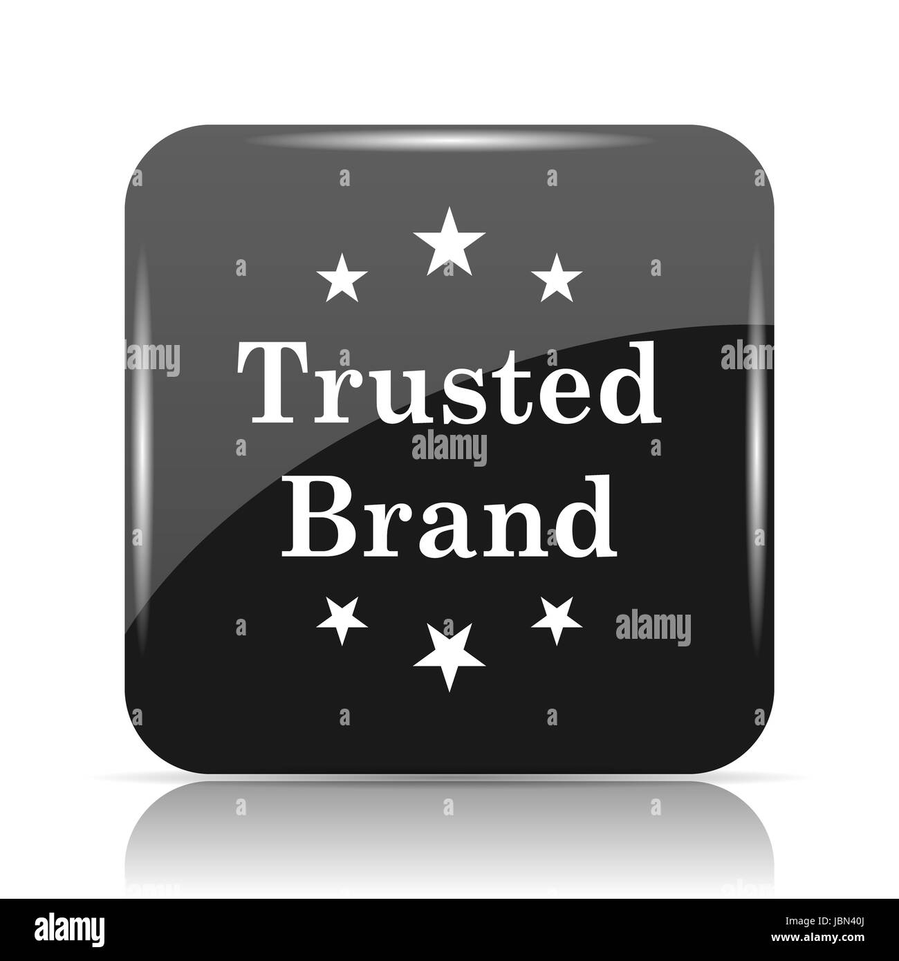 Trusted brand icon. Internet button on white background Stock Photo - Alamy