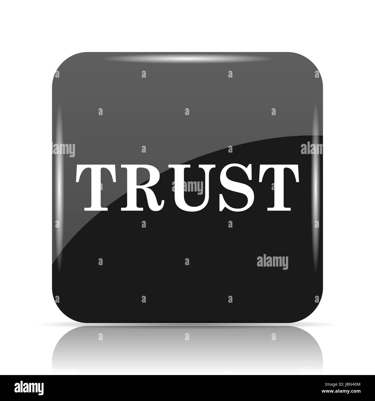 Trust icon. Internet button on white background Stock Photo - Alamy