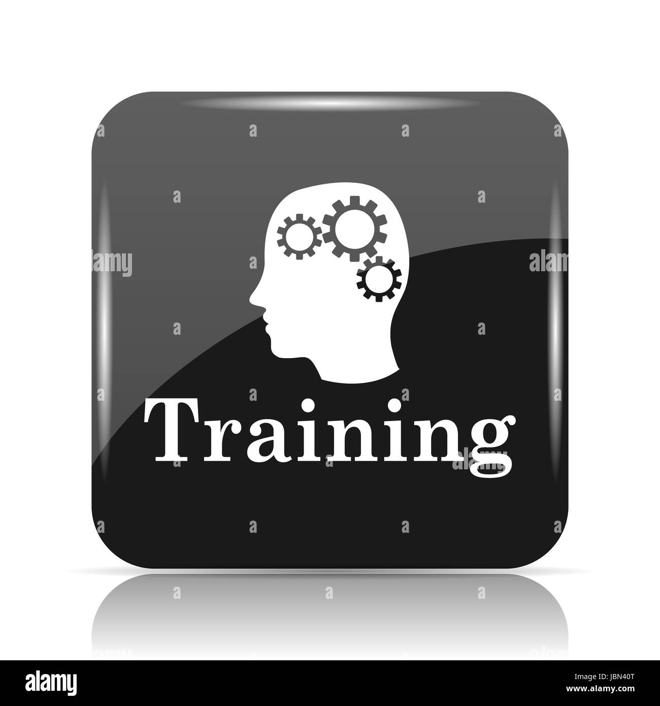 Training icon. Internet button on white background Stock Photo - Alamy