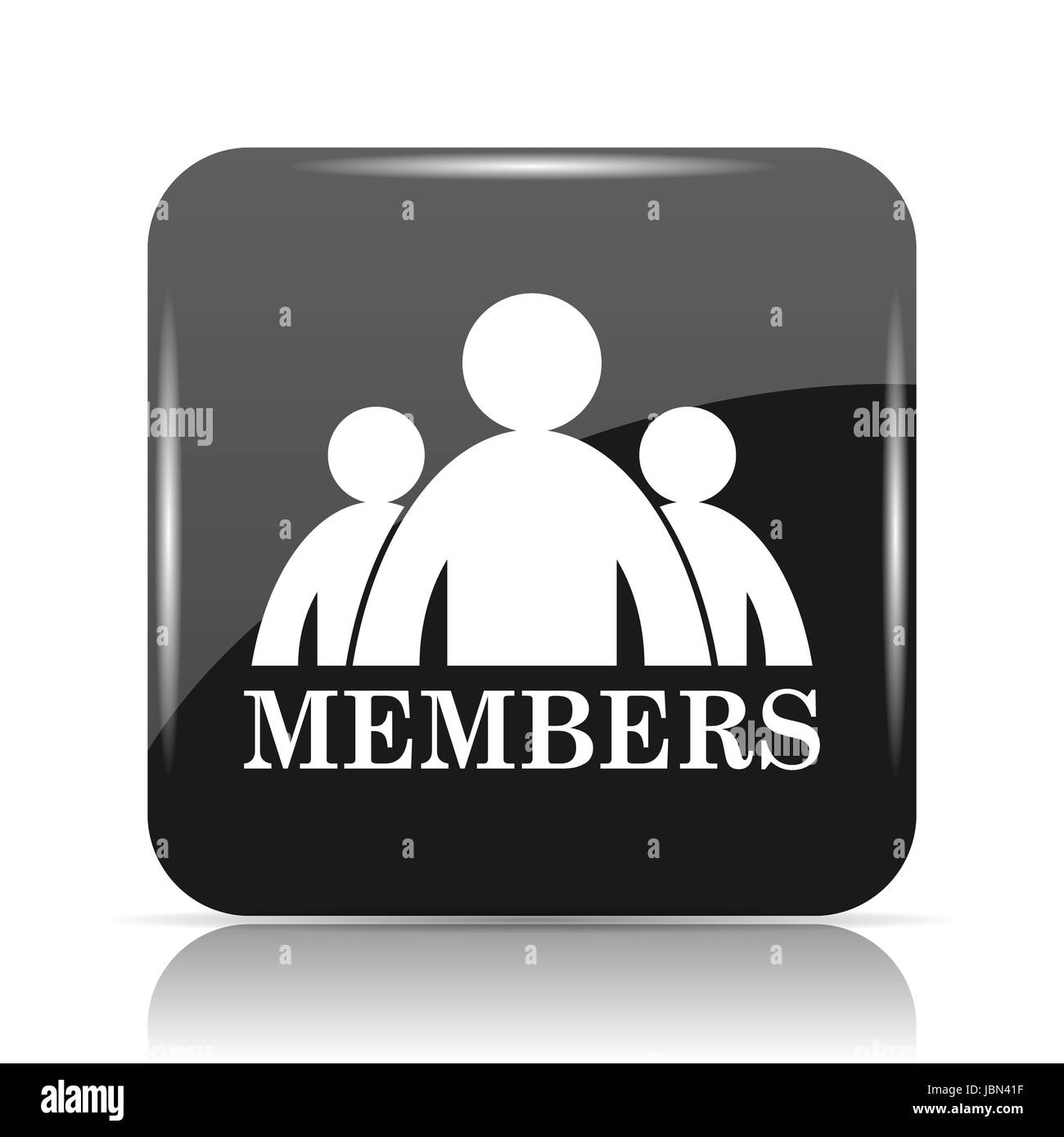 Members icon. Internet button on white background Stock Photo - Alamy