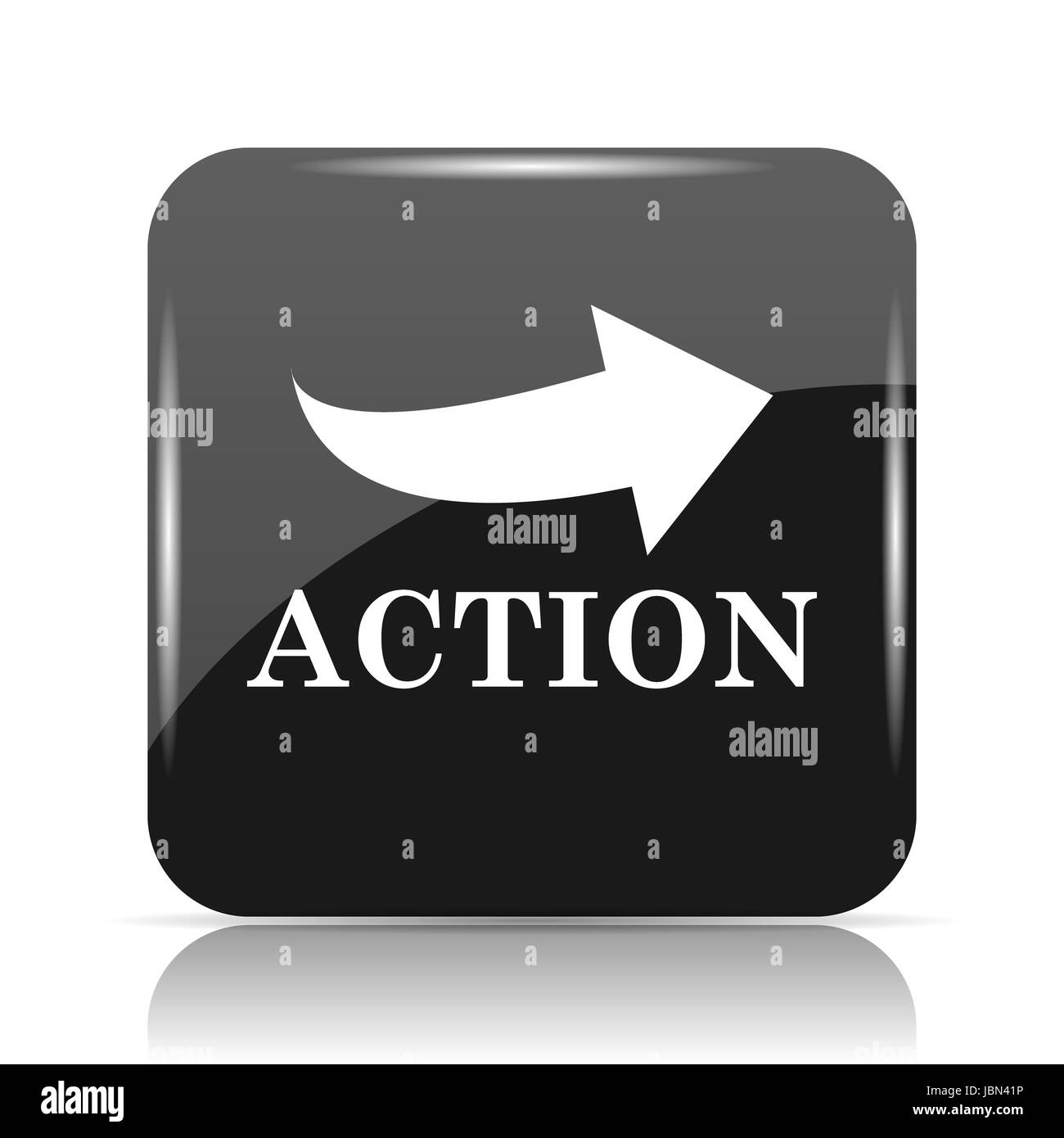 Action icon. Internet button on white background Stock Photo - Alamy