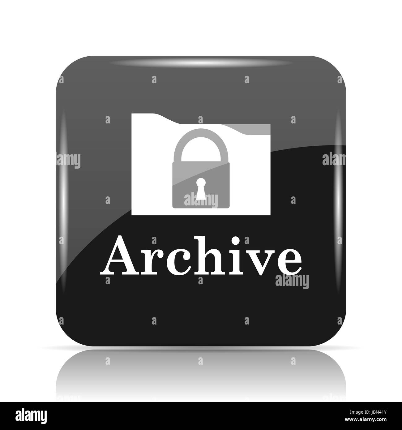 Archive icon. Internet button on white background Stock Photo - Alamy