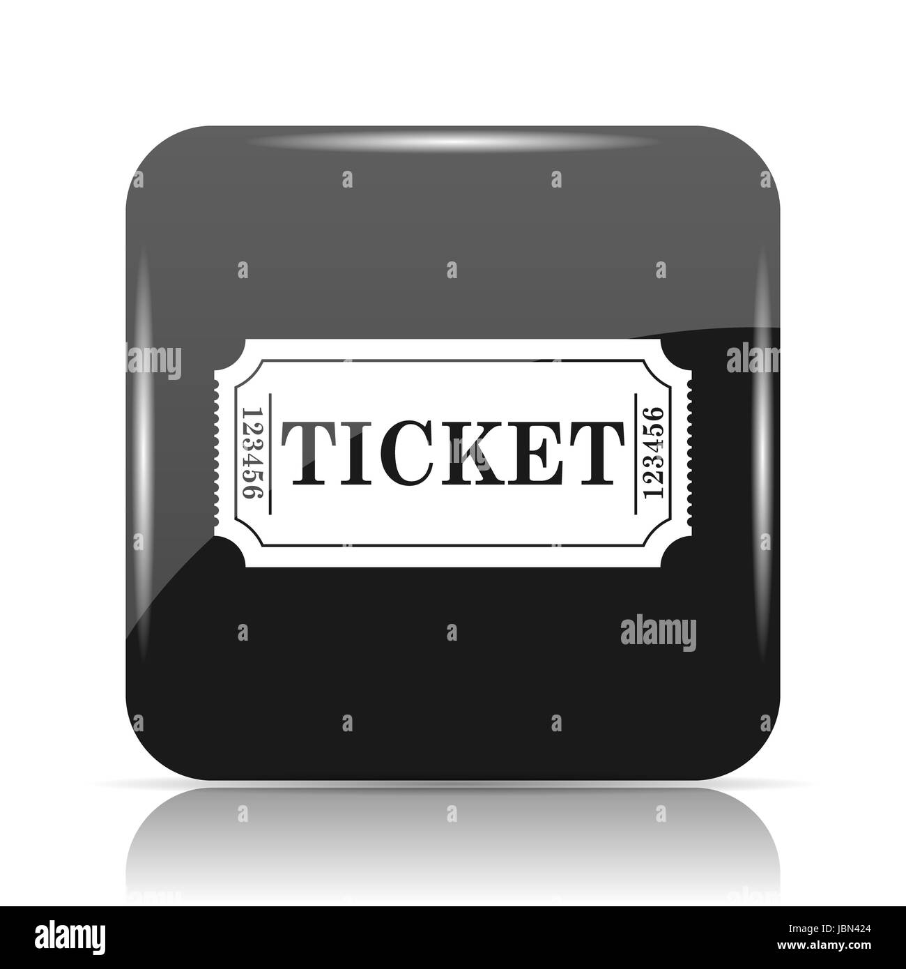 Cinema ticket icon. Internet button on white background Stock Photo - Alamy
