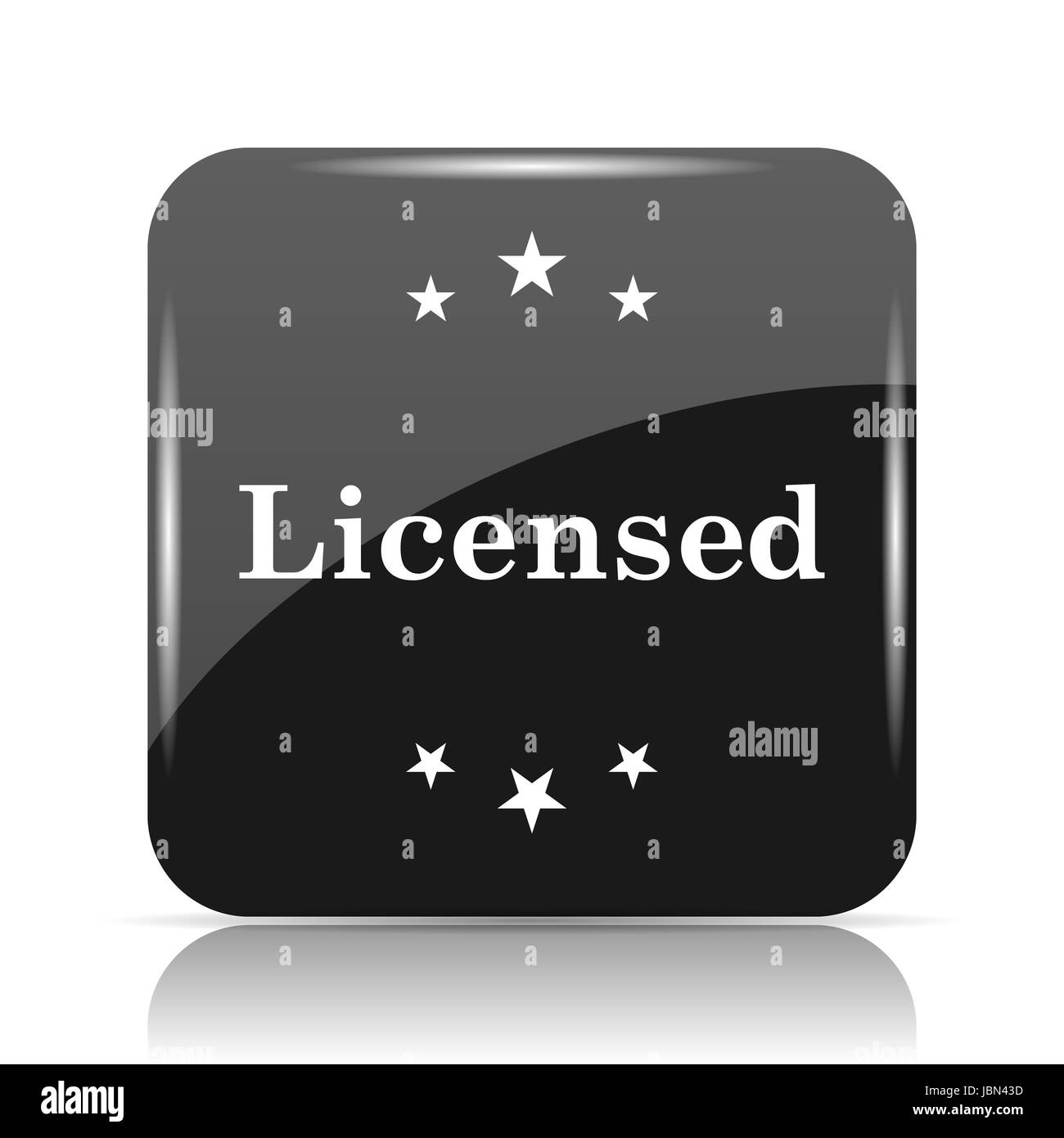 Licensed icon. Internet button on white background Stock Photo - Alamy