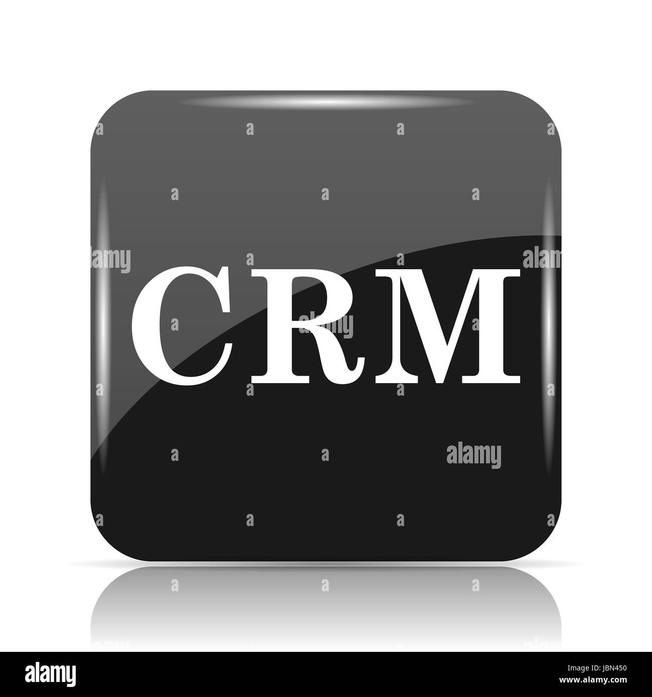 CRM icon. Internet button on white background Stock Photo - Alamy